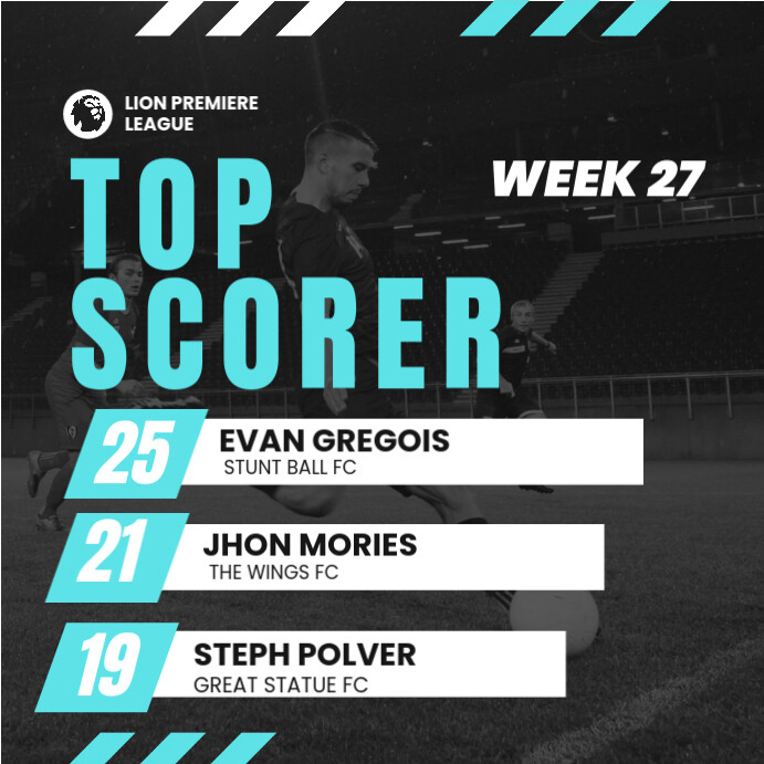 Copy of Soccer Top Scorer Player League | PosterMyWall