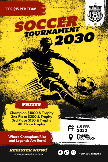 Soccer Tournament Flyer Poster Template | PosterMyWall