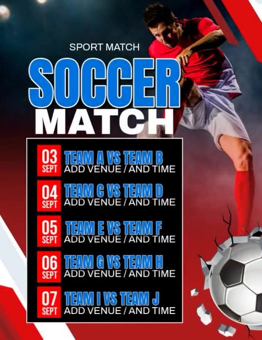 Soccer Tournament Schedule Template | PosterMyWall