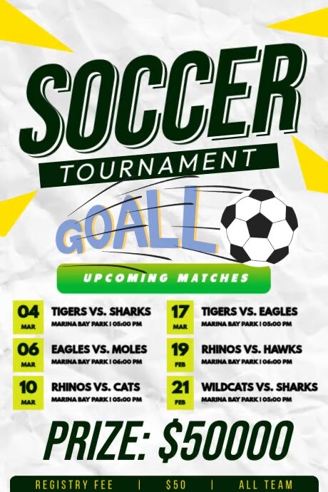 Soccer Tournament Schedules Template | PosterMyWall