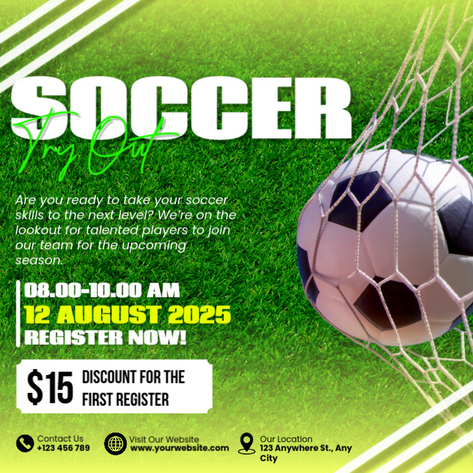 Copy of Soccer Tryout Instagram Post | PosterMyWall