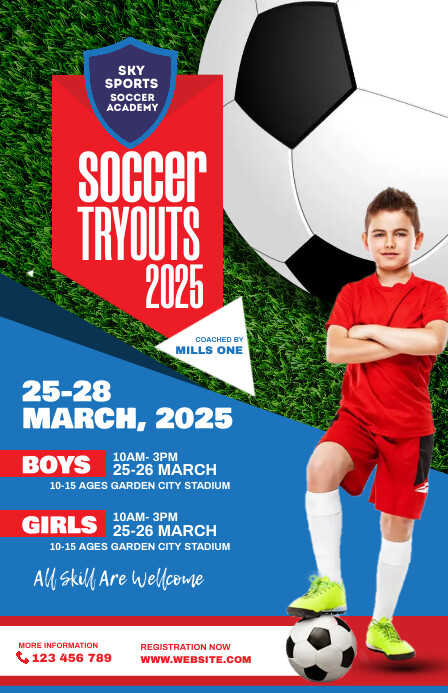 soccer tryouts flyer Template | PosterMyWall