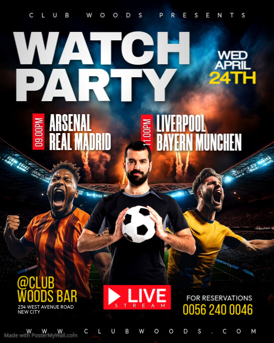 Copy of Soccer watch party arsenal Liverpool real Madrid viewing ...