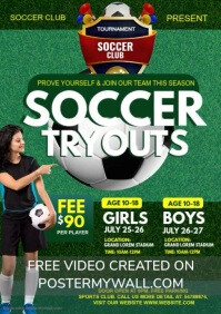 Soccer Tryouts Video Template | PosterMyWall