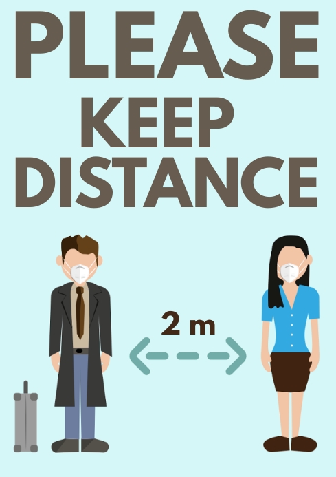 Social Distance A 4 Size Template | PosterMyWall