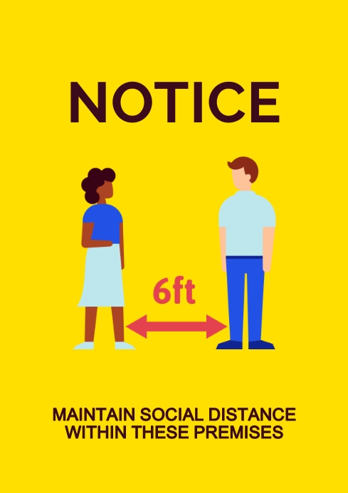 Social distance covid 19 flyer Template | PosterMyWall
