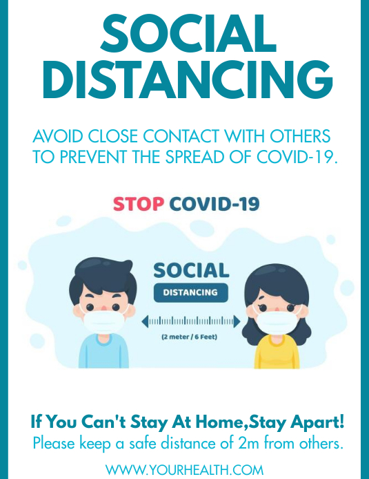 SOCIAL DISTANCING Template | PosterMyWall