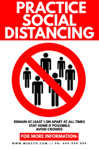 Covid-19 Awareness Social Distancing Poster Template | PosterMyWall