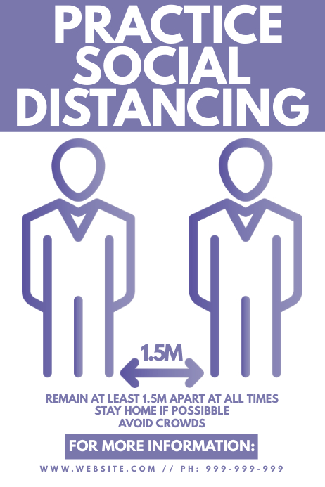 Social Distancing Poster Template | PosterMyWall