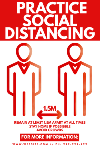 Covid-19 Awareness Social Distancing Poster Template | PosterMyWall