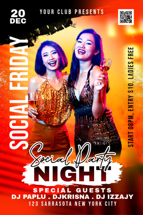 Social Friday Night Party Template | PosterMyWall