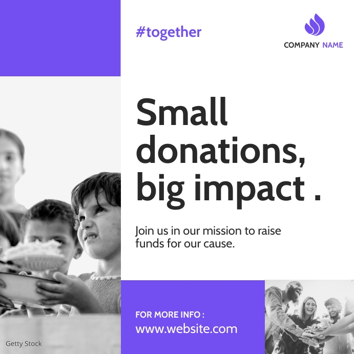 Plantilla de social issues group small donation advertisin | PosterMyWall
