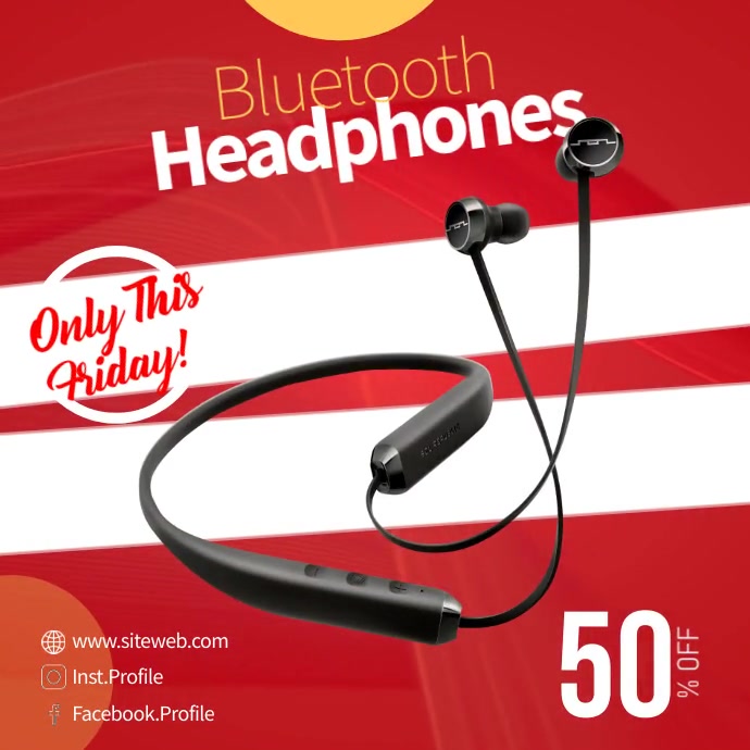 Social Media Banner Bluetooth Headset Template | PosterMyWall