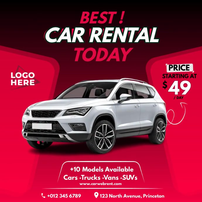 Social Media Banner Rental Car 2 Template | PosterMyWall