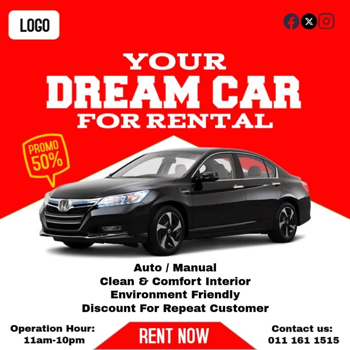 Copia de SOCIAL MEDIA CAR RENTAL POST | PosterMyWall