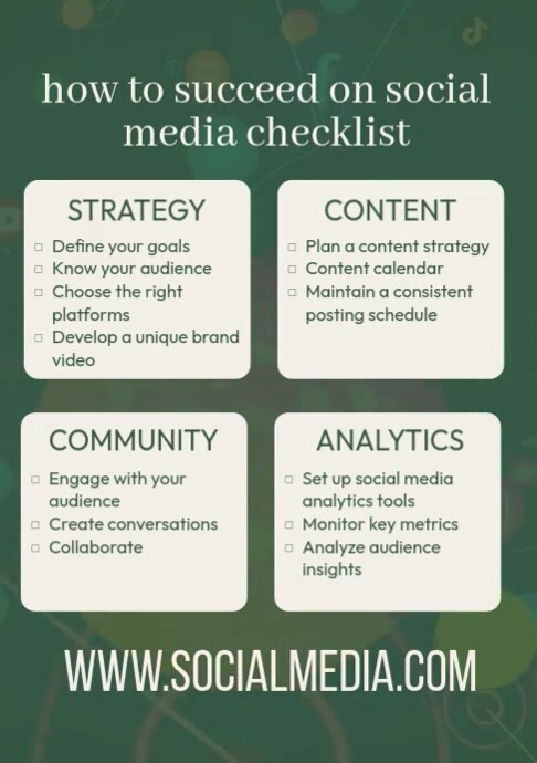 Plantilla de Social Media Checklist | PosterMyWall