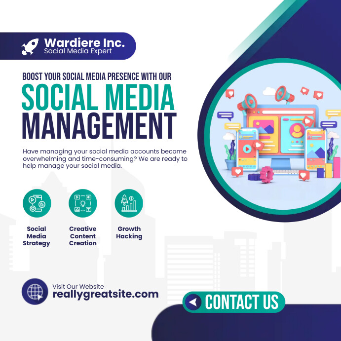 Social Media MANAGEMENT Template | PosterMyWall