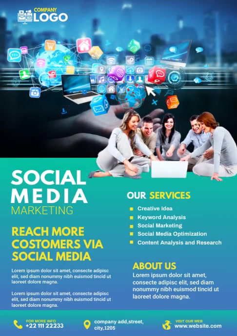 Social Media Marketing flyer Template | PosterMyWall