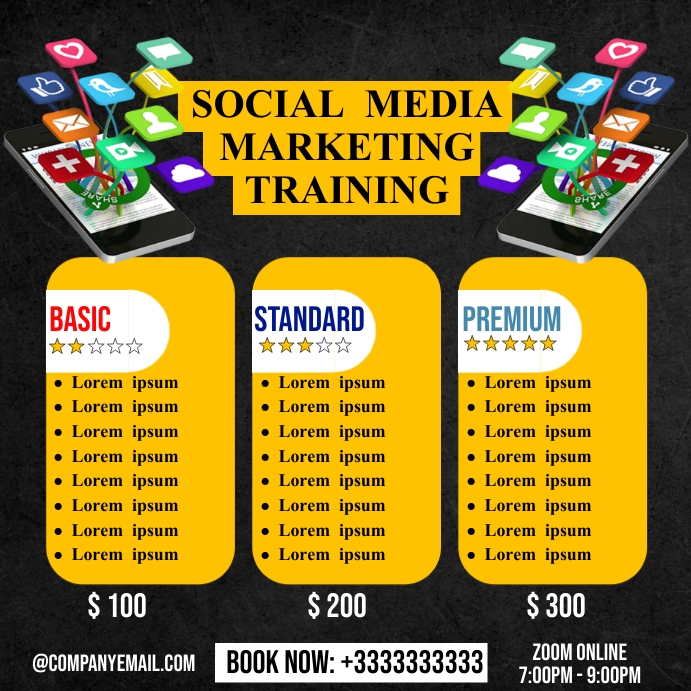 Social media marketing training poster Template | PosterMyWall