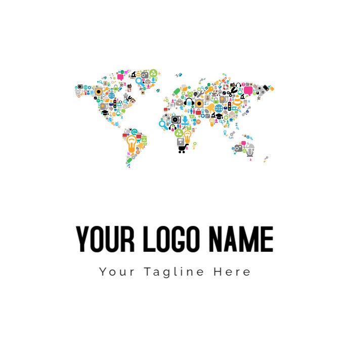 Copy of Social Media Marketing World Map Logo | PosterMyWall