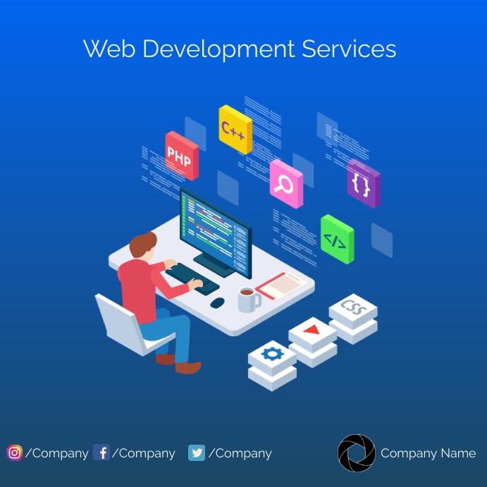 Social Media Post - Services (Blue Simple) Template | PosterMyWall