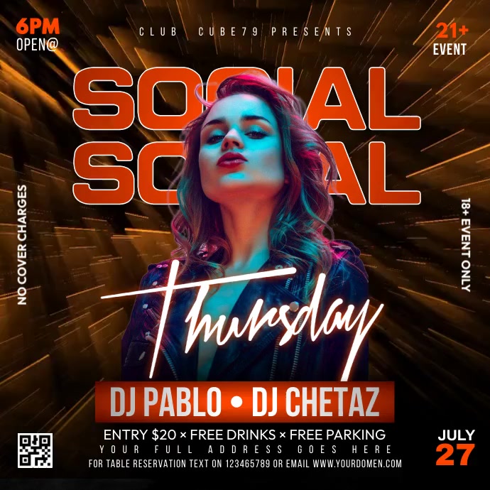 Social Thursday Template | PosterMyWall