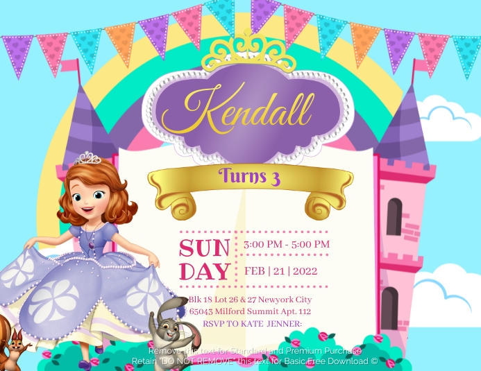 Sofia the First Template | PosterMyWall