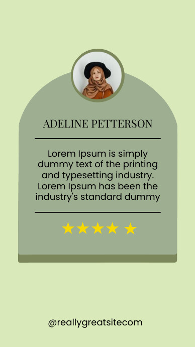 Soft Green Simple Customer Testimonial Story Template | PosterMyWall