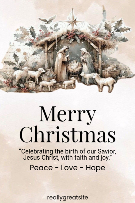 Soft Nativity Christian Design Template | PosterMyWall