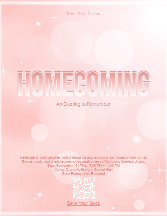 Soft Pastel Homecoming Formal Dance Flyer Template | PosterMyWall