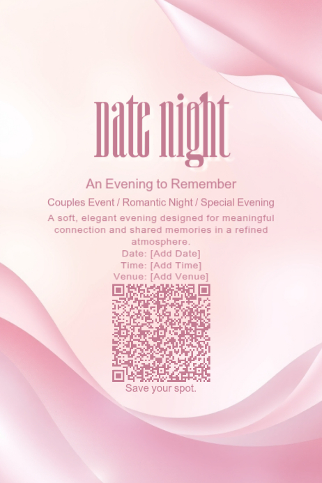 Soft Premium Date Night Poster Design with Freeform Gradient Background ...