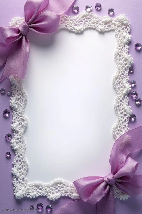 soft romantic lace frame poster design Template | PosterMyWall