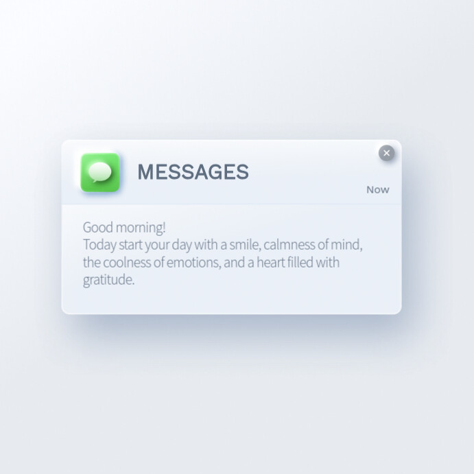 Plantilla de Soft White 3D Minimalist UI Notification Message Instagram Post | PosterMyWall