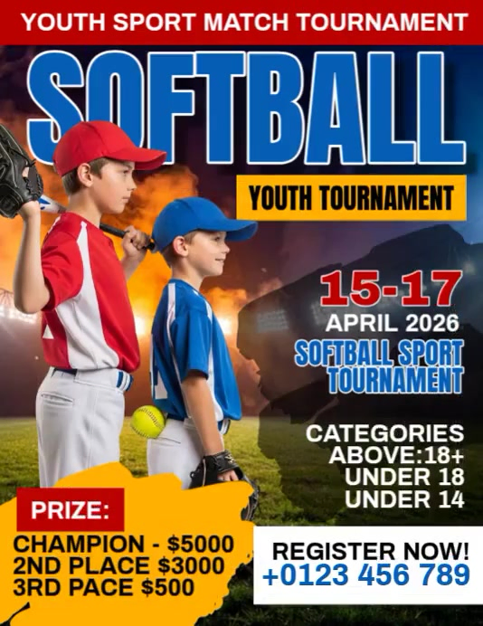 Plantilla de Softball ads | PosterMyWall