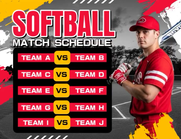 Softball Match Schedule Template | PosterMyWall