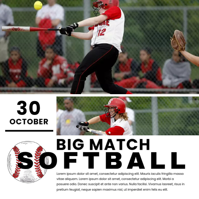 softball match template | PosterMyWall
