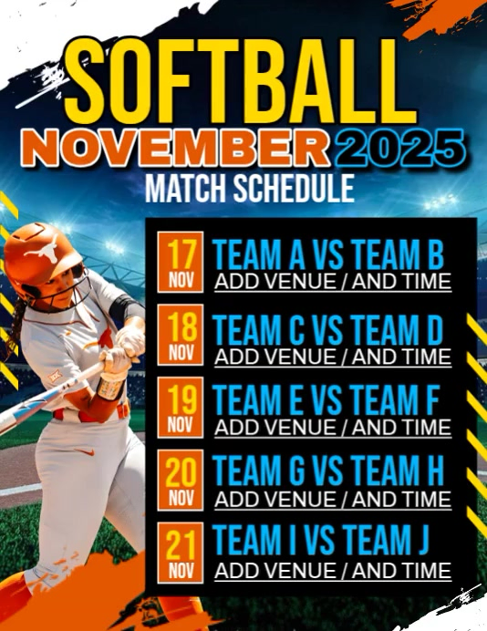 Softball Schedule Template | PosterMyWall