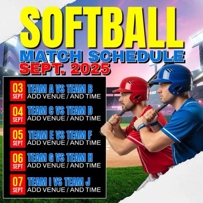 Softball Tournament Schedule Template | PosterMyWall