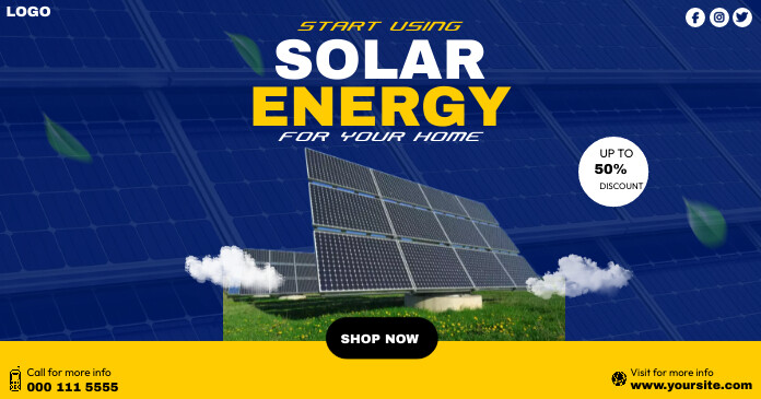 Solar energy Facebook cover design Template | PosterMyWall