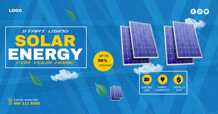 Solar energy Facebook cover Template | PosterMyWall