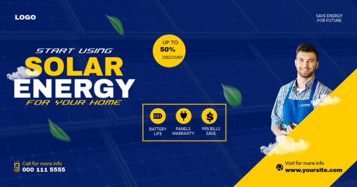 Solar energy Facebook cover design Template | PosterMyWall