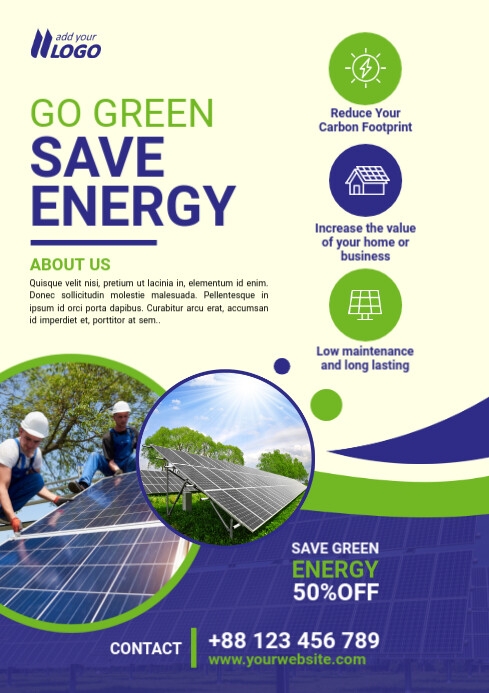 Solar energy Flyer Templat | PosterMyWall