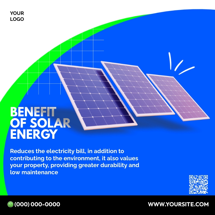 Solar Energy Residential blue green Template | PosterMyWall