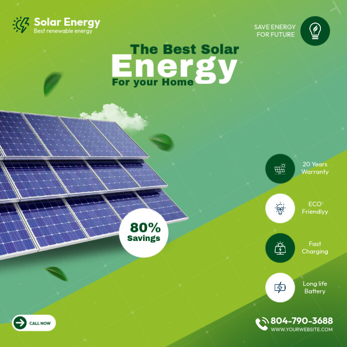 Modèle Solar energy social media post template | PosterMyWall