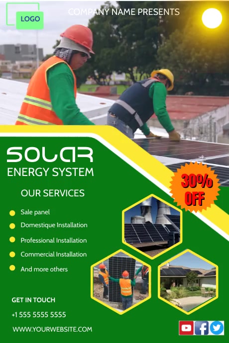 Copy of solar energy system business flyer template | PosterMyWall