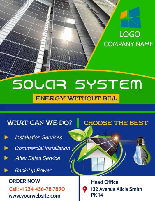 Folleto de Plantilla de Volante de Venta de Sistema de Energía Solar ...