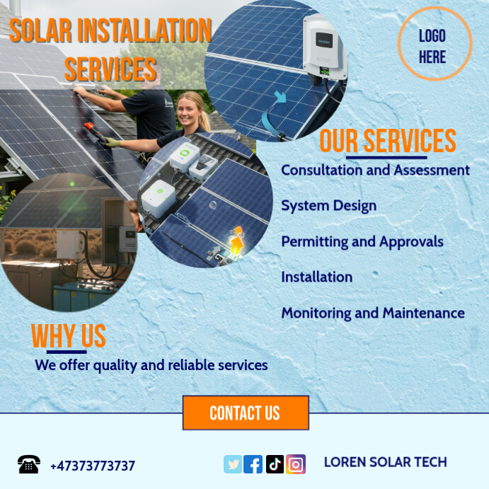 Solar installation services Template | PosterMyWall