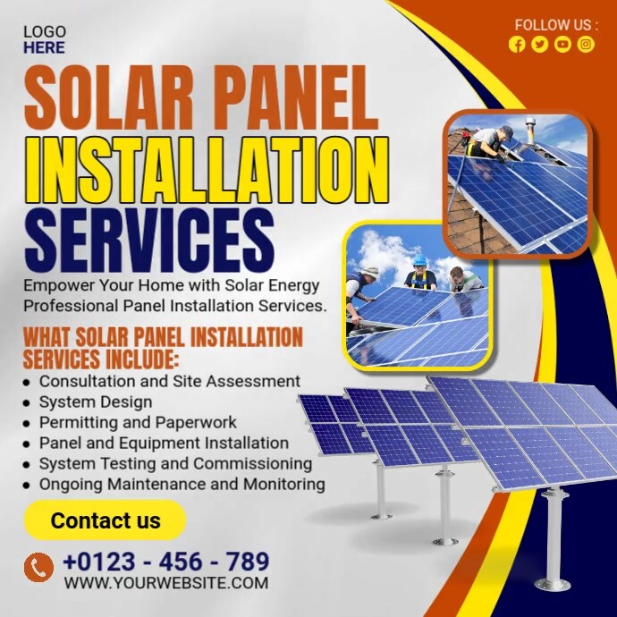 Solar Panel Installation Services Template | PosterMyWall