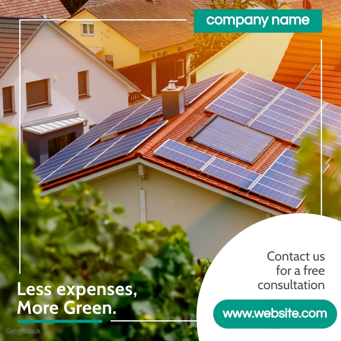 solar panel minimal instagram post banner adv Template | PosterMyWall