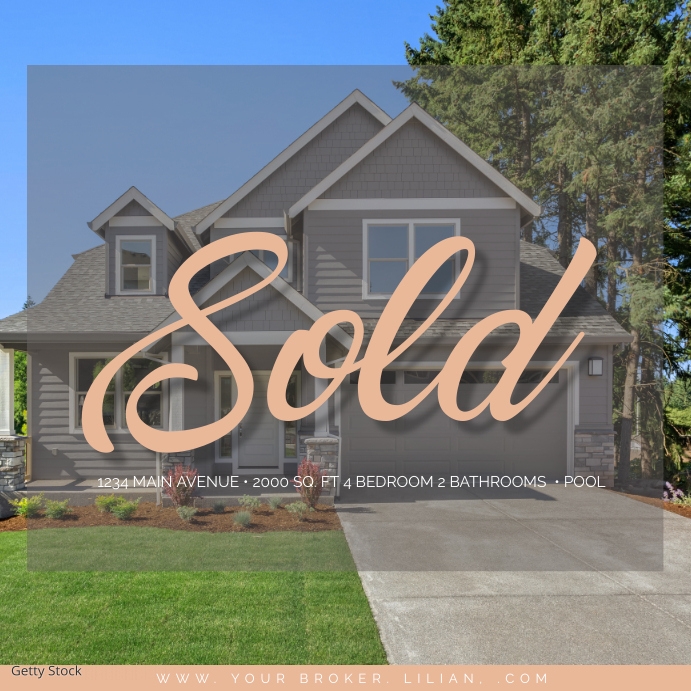 Sold Home Realtor Broker Ad Template Post | PosterMyWall